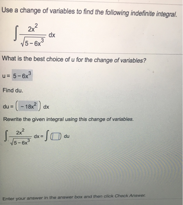 Solved Use a change of variables to find the following | Chegg.com