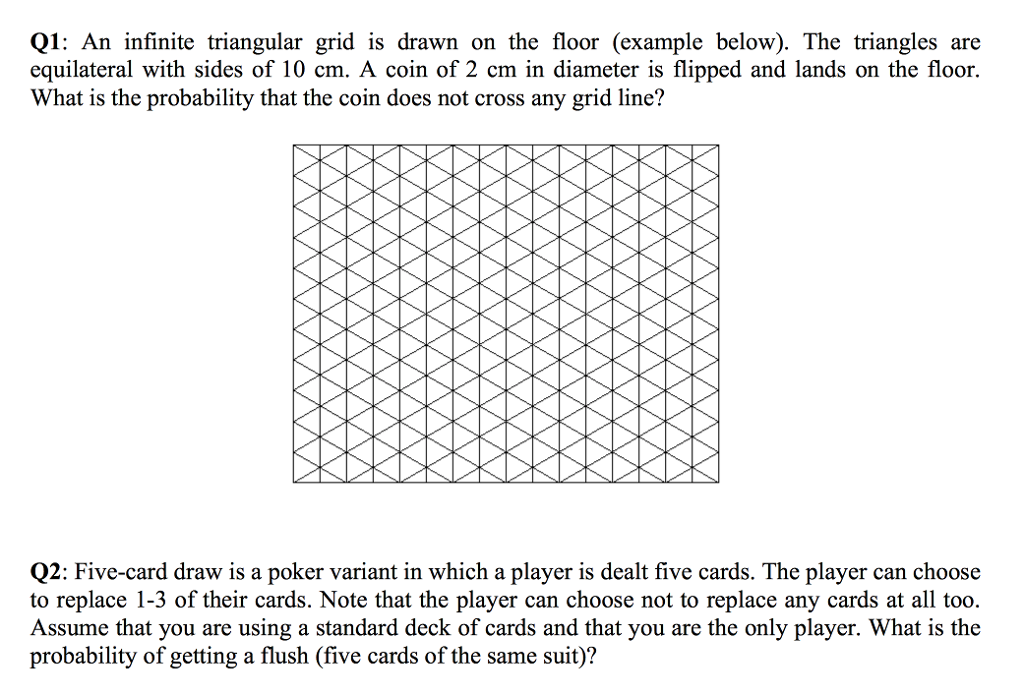 Solved An infinite triangular grid is drawn on the floor | Chegg.com