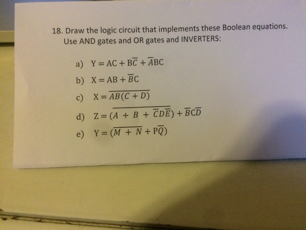 Solved Draw the logic circuit that implements these Boolean | Chegg.com