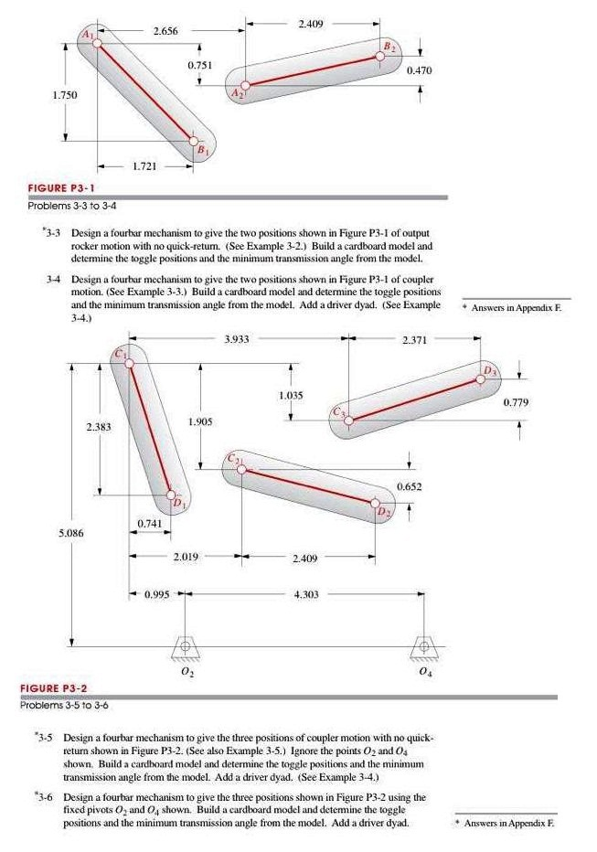 Solved Design a fourbar mechanism to give the two positions | Chegg.com