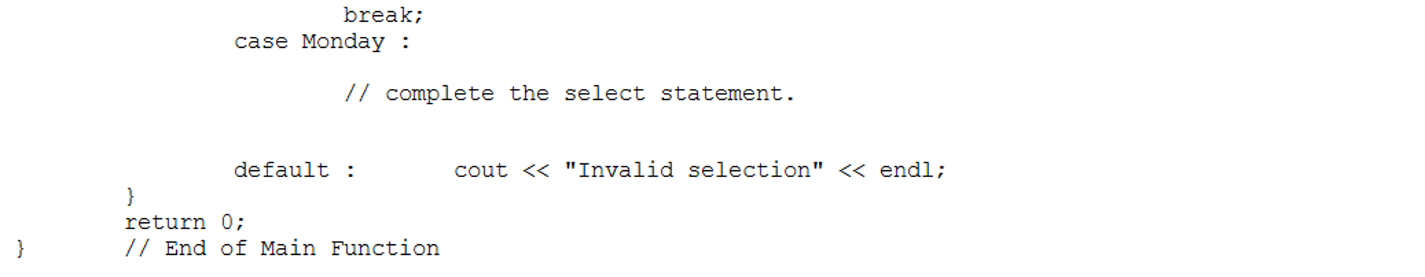 Solved Enter the partial program below. Add an enum | Chegg.com
