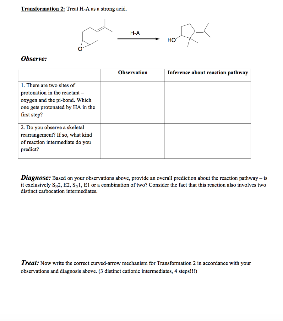Solved Transformation 2: Treat H-A as a strong acid. H-A | Chegg.com
