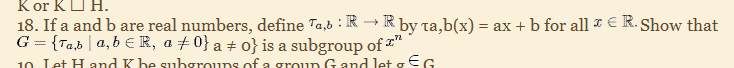 Solved If a and b are real numbers, define tau_a, b: R | Chegg.com