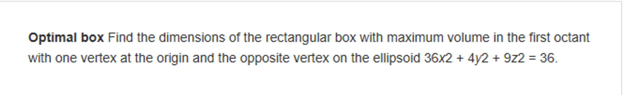 Solved Optimal box Find the dimensions of the rectangular | Chegg.com