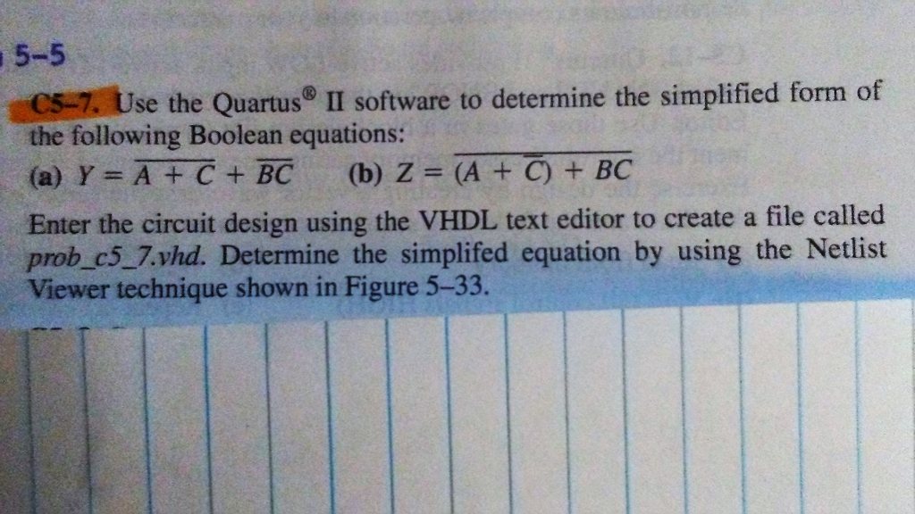 Solved Use the Quartus II software to determine the | Chegg.com