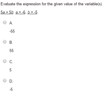Solved Evaluate the expression for the given value of the | Chegg.com