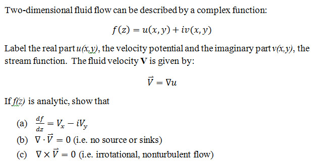 Two-dimensional fluid flow can be described by a | Chegg.com
