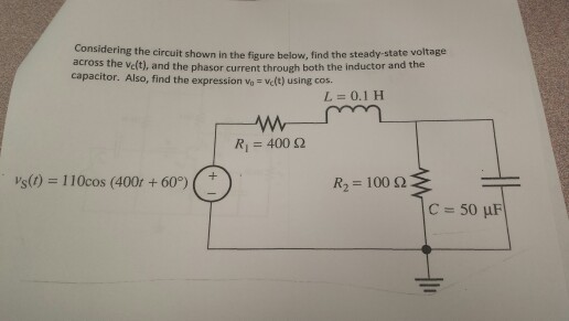 Solved considering the circuit shown in the figure below, | Chegg.com