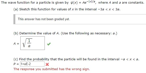 Solved The Wave Function For A Particle Is Given By ψ X