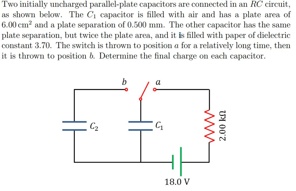 Solved Two initially uncharged parallel-plate capacitors are | Chegg.com