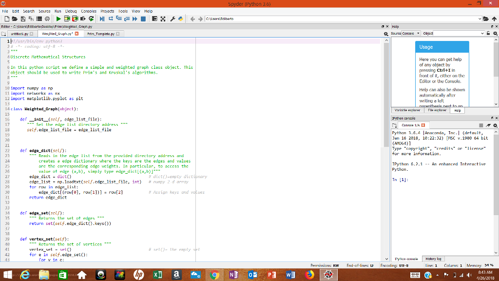 program with Phython on Sypder you will create a | Chegg.com