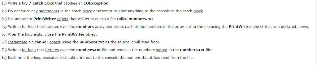 Solved 1 Write A Try Catch Block That Catches An