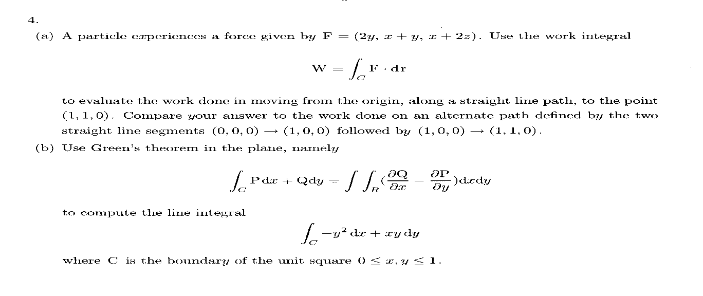 Solved A particle experiences a force given by F = (2y, x + | Chegg.com