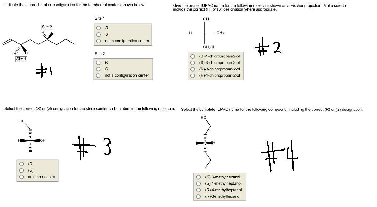 Solved Indicate the stereochemical configuration for the | Chegg.com