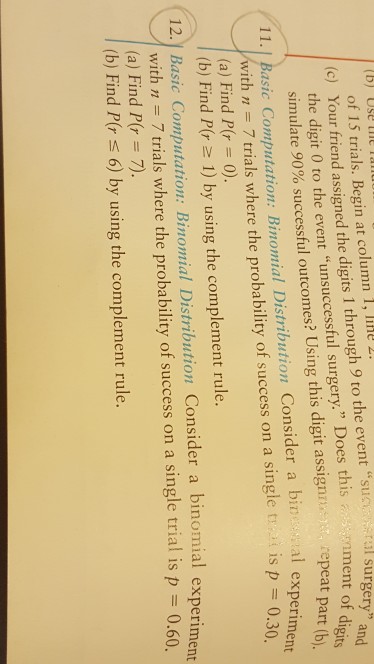 Solved Basic Computation: Binomial Distribution Consider a | Chegg.com