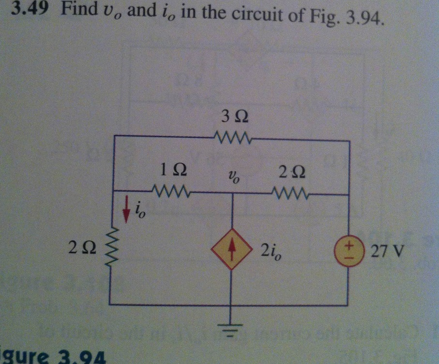 Solved Find v0 and i0 in the circuit of Fig. 3. 94. | Chegg.com