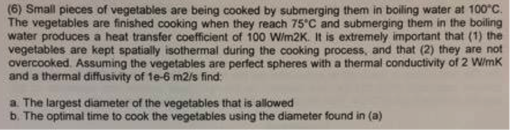 Solved Small pieces of vegetables are being cooked by | Chegg.com