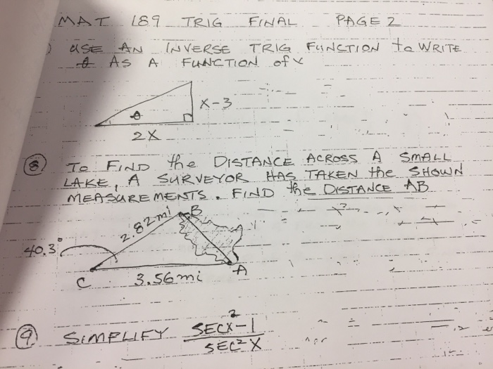 Solved Use an inverse trig function to write theta as a | Chegg.com