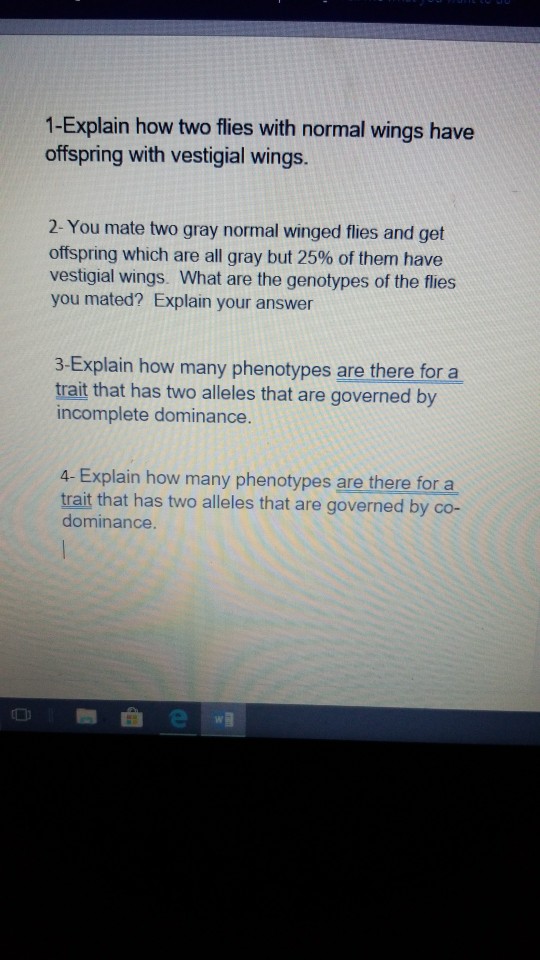 Solved 1-Explain how two flies with normal wings have | Chegg.com