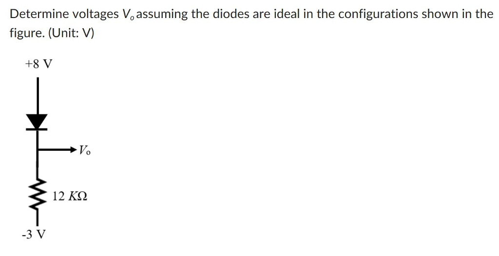 Solved Determine voltages Voassuming the diodes are ideal in | Chegg.com