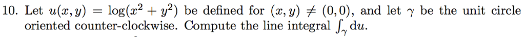 Solved Let u(x, y) = log(x2 + y2) be defined for (x, y) ?= | Chegg.com