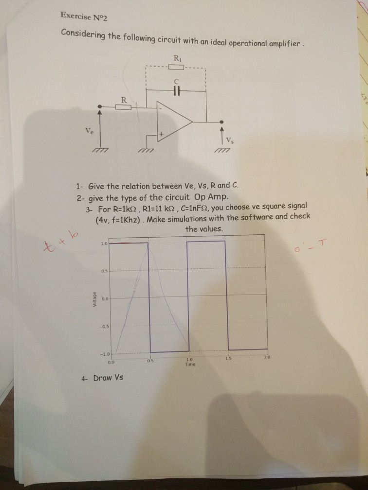 Solved Exercise N°2 Considering the following circuit with | Chegg.com
