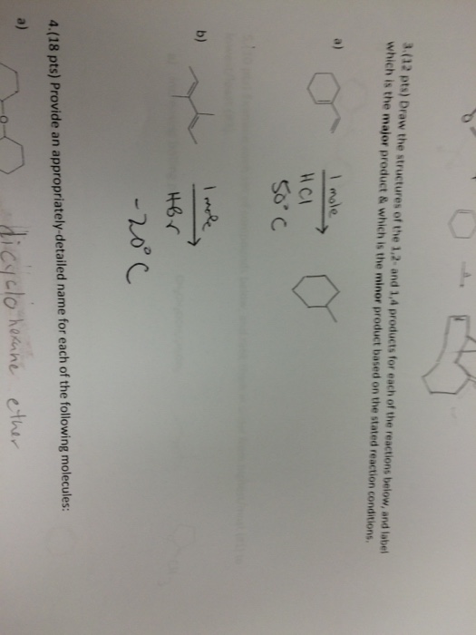 Solved Draw the structure of the 1, 2-and 1, 4 products for | Chegg.com