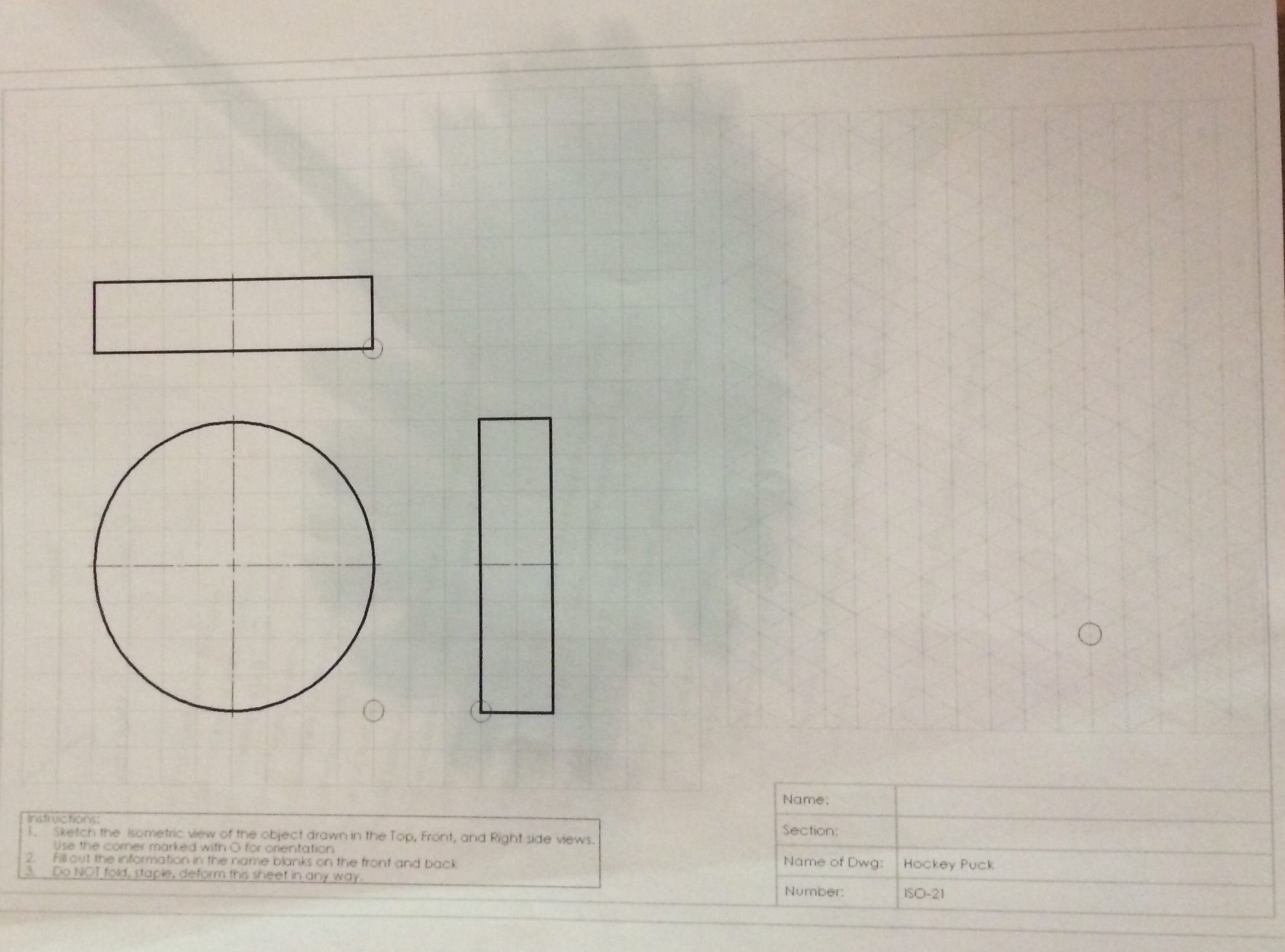 Solved Sketch the isometric view of the object drawn in | Chegg.com