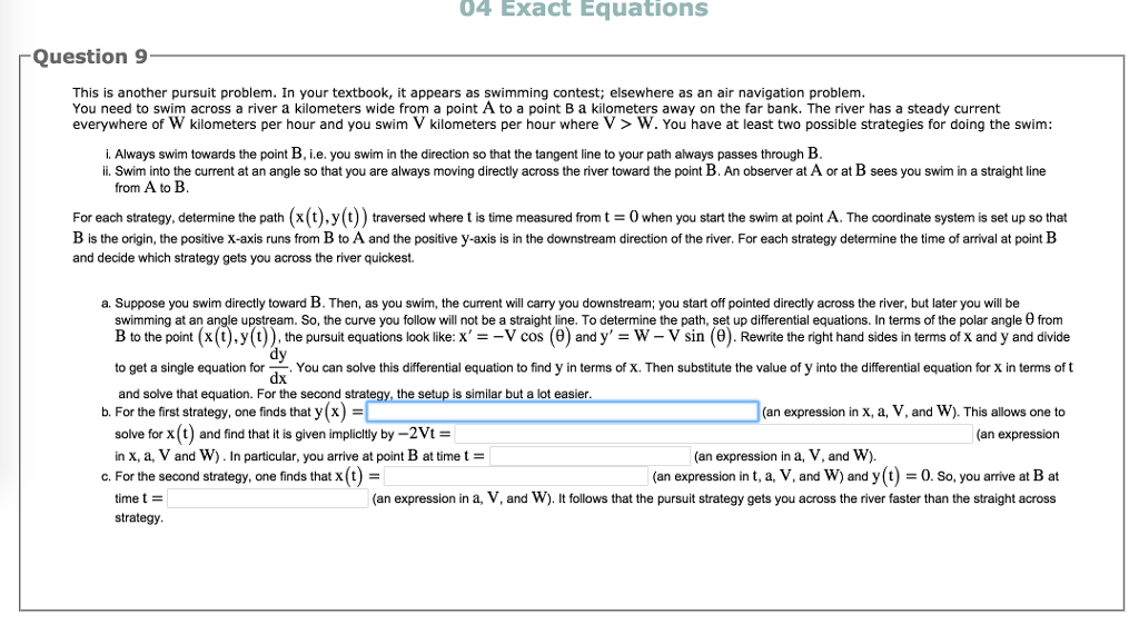 Solved This is another pursuit problem. In your textbook, it | Chegg.com