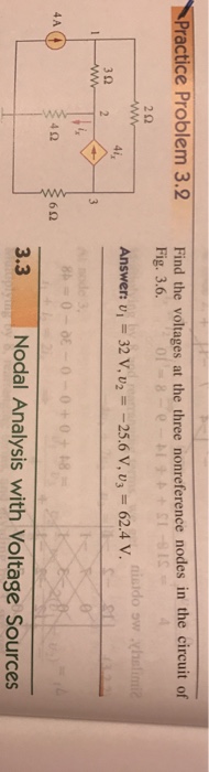 Solved Find the voltages at the three nonreference nodes in | Chegg.com