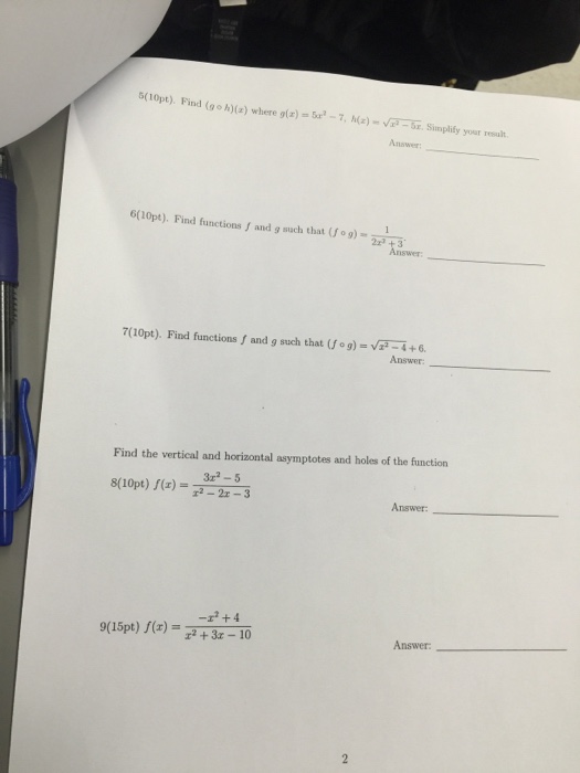 Solved Find functions f and g such that (f o g) =1/2x^3+3 | Chegg.com Solved Find functions f and g such that (f o g) =1/2x^3+3 | Chegg.com