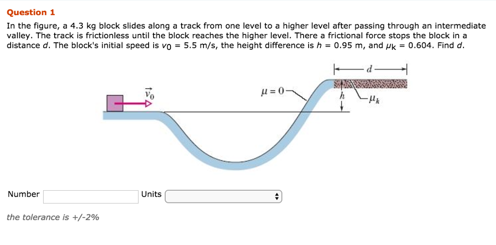 Solved Question 1 In the figure, a 4.3 kg block slides along | Chegg.com
