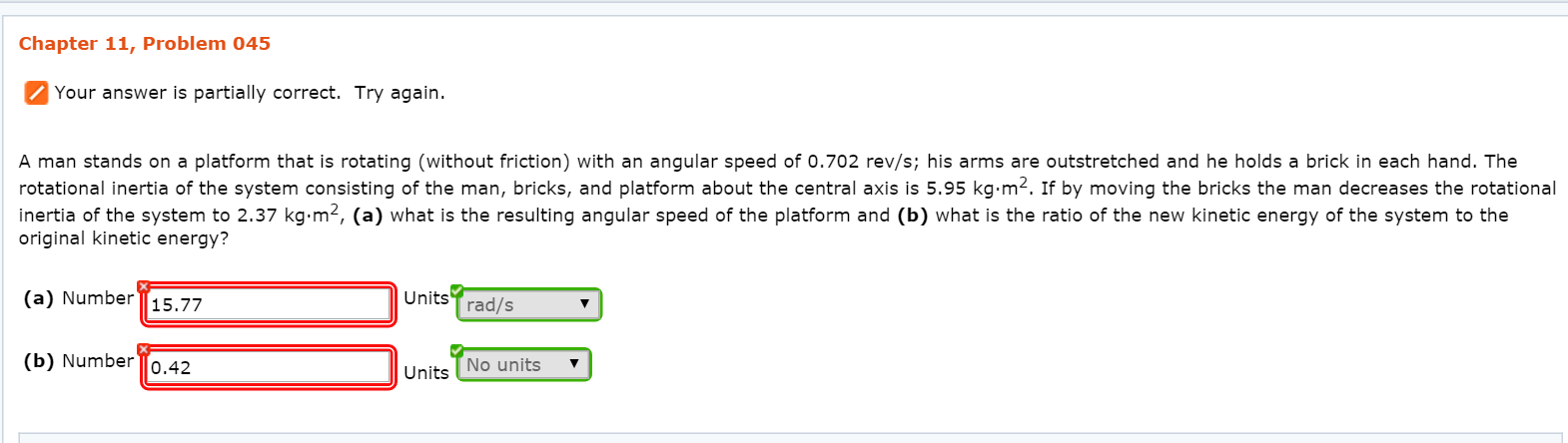 Solved A man stands on a platform that is rotating (without | Chegg.com