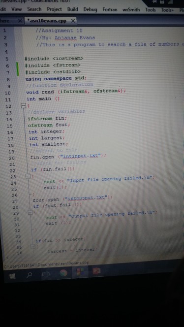Solved dit View Search Project Build Debug Fortran waSmith | Chegg.com