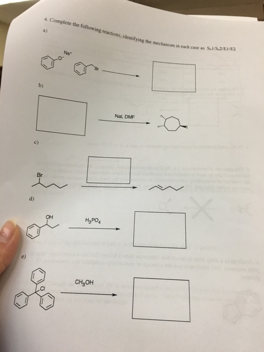 Solved Complete the following reactions, identifying the | Chegg.com