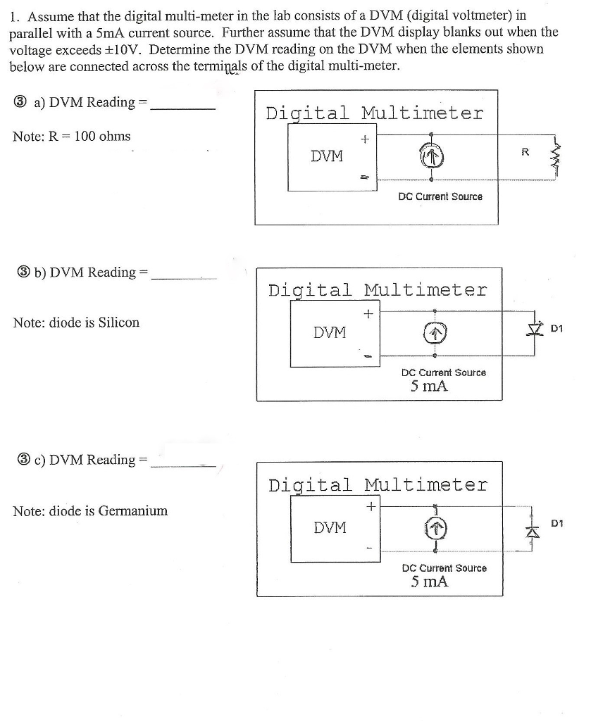 Solved Assume that the digital multi-meter in the lab | Chegg.com