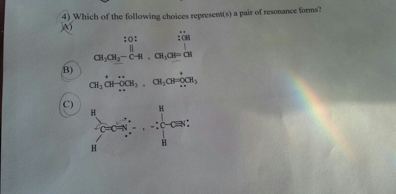 Solved Which of the following choices represent(s) a pair of | Chegg.com