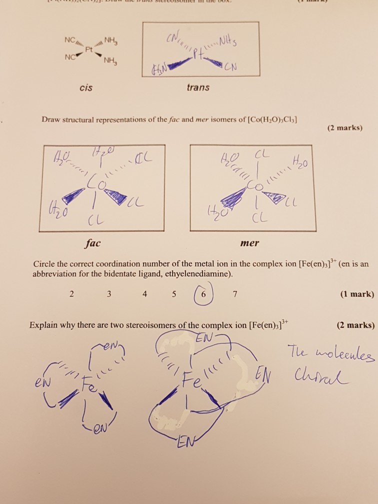 Solved Pt NC CN CIS trans Draw structural representations of | Chegg.com