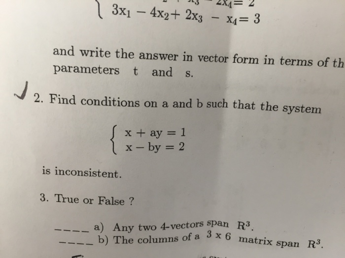Solved and write the answer in vector form in terms of the | Chegg.com