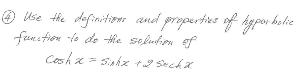 Solved Use the definitions and properties of hyperbolic | Chegg.com