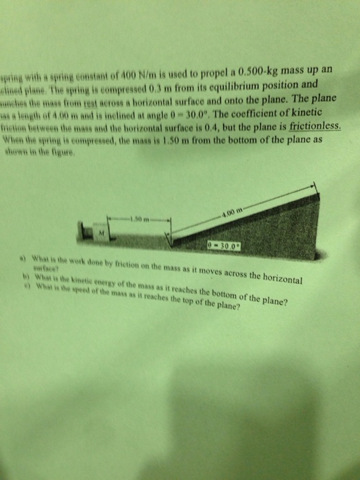 Solved Spring with a spring constant of 400 N/m is used to | Chegg.com