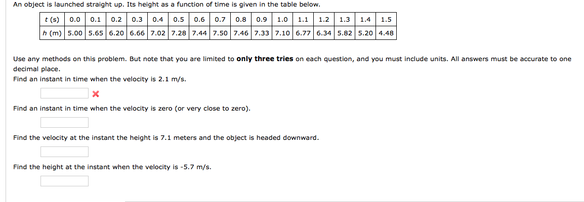 Solved An object is launched straight up. Its height as a | Chegg.com