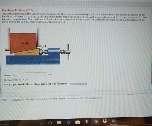 Solved Chapter 6, Problem 6/072 The vertical position of the | Chegg.com