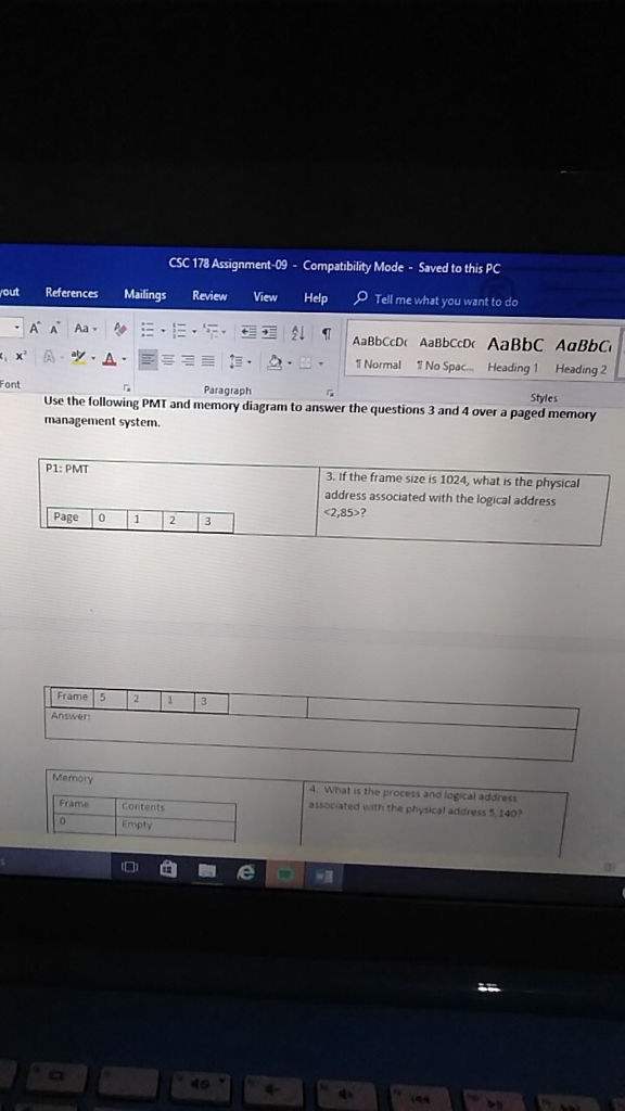 Solved Memory Management. Use the following state of memory | Chegg.com