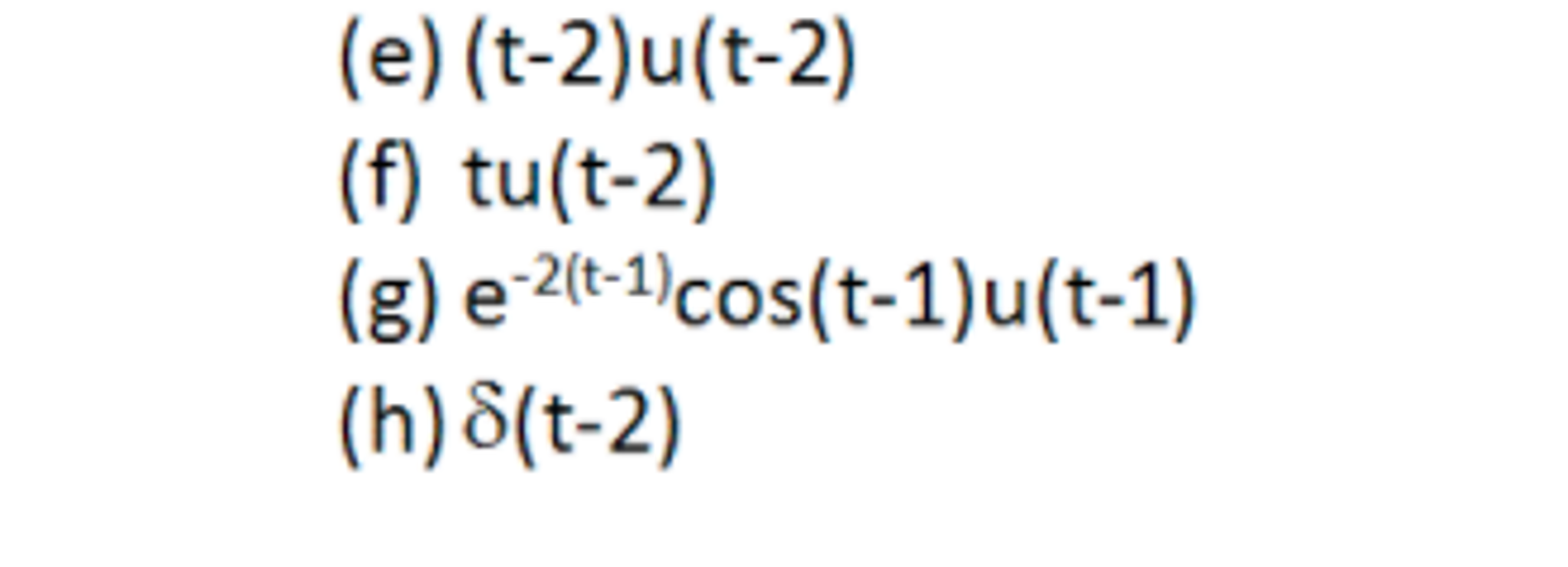 Solved Find the following laplace transforms (t - 2) u (t - | Chegg.com