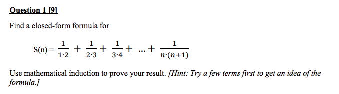 Solved Question 119] Find a closed-form formula for 1 S()-2 | Chegg.com