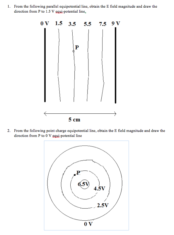 Solved From the following parallel equipotential line, | Chegg.com