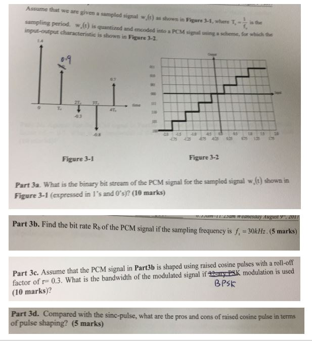 Solved Assume that we are given signal w_ (t) as shown in | Chegg.com