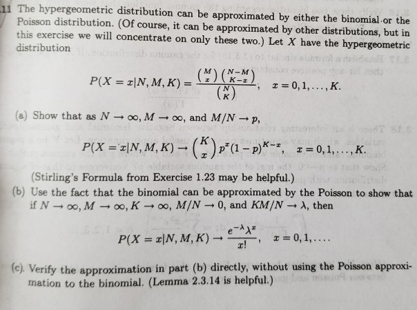 Solved 11 The hypergeometric distribution can be | Chegg.com