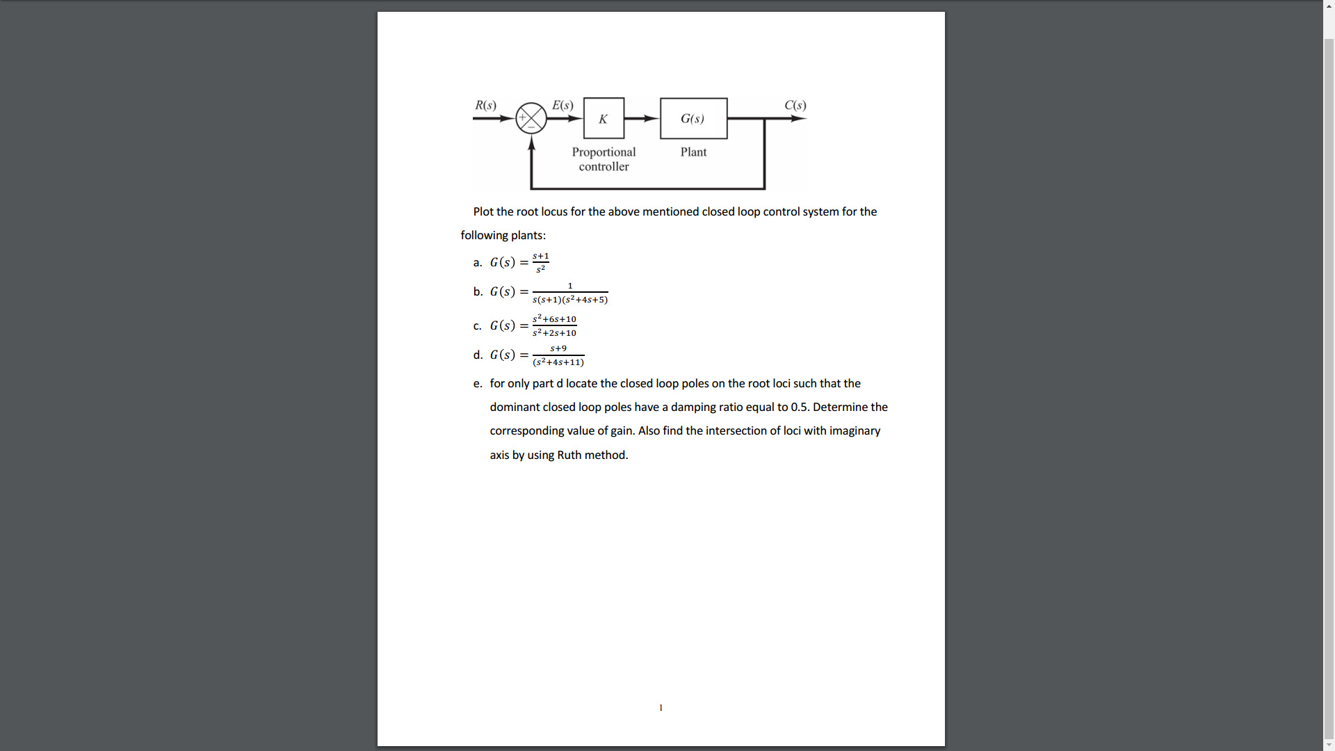 Solved Plot the root locus for the above mentioned closed | Chegg.com